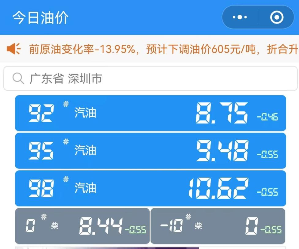 95汽油或重回8元时代，本周五或将迎来首次油价下调